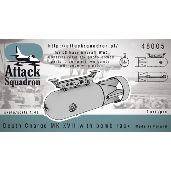 48005-Depth-Charge-MK-XVII-with-bomb-rack - Sklep internetowy Model Maker